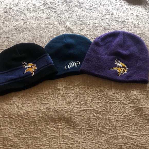Accessories | Mens Viking And Miller Lite Beanie Set Black Blue Purple ...